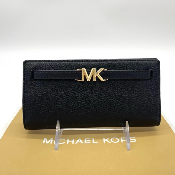 Michael Kors | Bags | Michael Kors Reed Large Snap Bifold Wallet Black ...